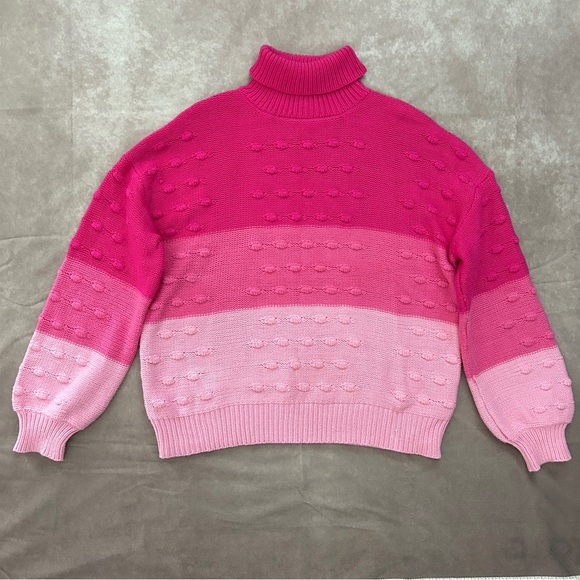 THML | Sweaters | Thml Pink Ombre Color Block Turtleneck Sweater ...